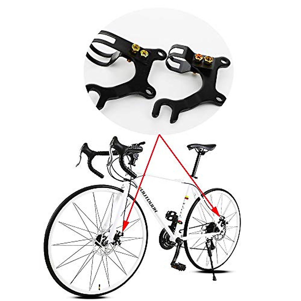 DQITJ 2 Pack Brake Bracket Adapter MTB Bicycle Mounting Holder 20mm and 31.8mm Disc Brake Bracket Bicycle Components (160mm)