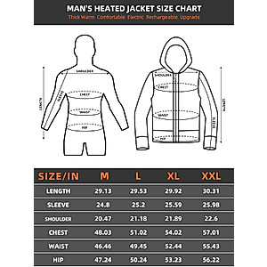 warmsmart Heated jackets for Men Women with 14400mAh Battery Pack, Heated Coats with Detachable Hood Windproof