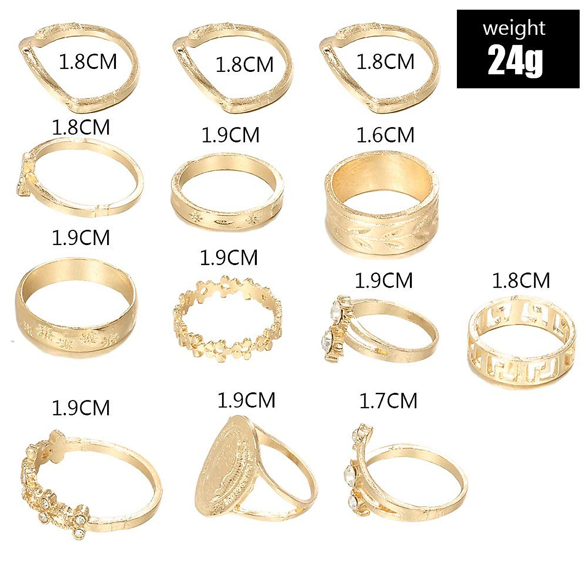 CSIYANJRY99 Gold Finger Rings for Women,Gold Knuckle Rings Set for Women Boho Vintage Finger Jewelry Stackable Midi Rings Multiple Rings Bulk Pack