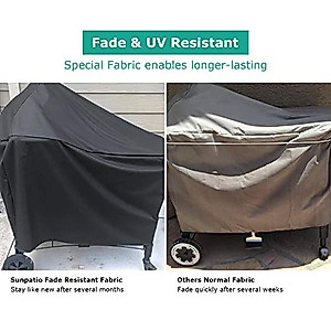 SunPatio Outdoor Waterproof Grill Cover Compatible for Weber 22 Inch Performer Premium Deluxe, RecTeq, Char-Griller Grills, Compared to Weber 7152, Heavy Duty Weather Resistant Charcoal BBQ Cover
