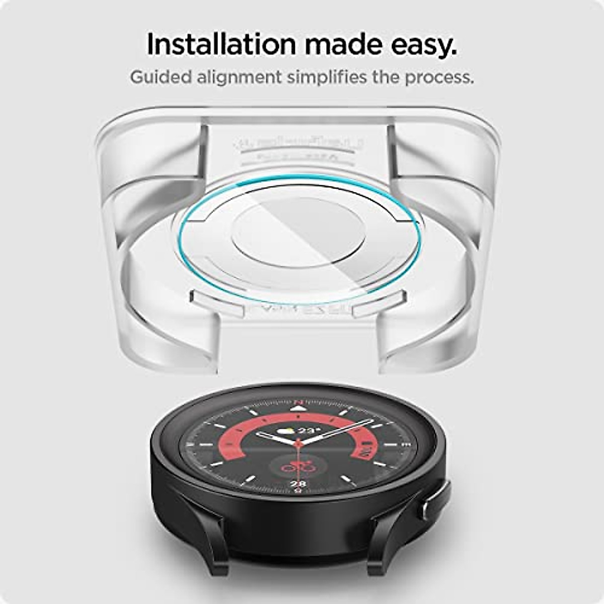 Spigen Tempered Glass Screen Protector [GlasTR EZ FIT] designed for Galaxy Watch 5 Pro - 2 Pack