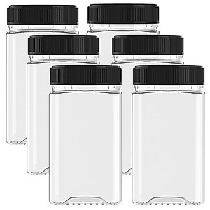 14 Ounce Storage Jars Refillable Clear Plastic Jars for Kitchen and Household Storage, 6 Pack