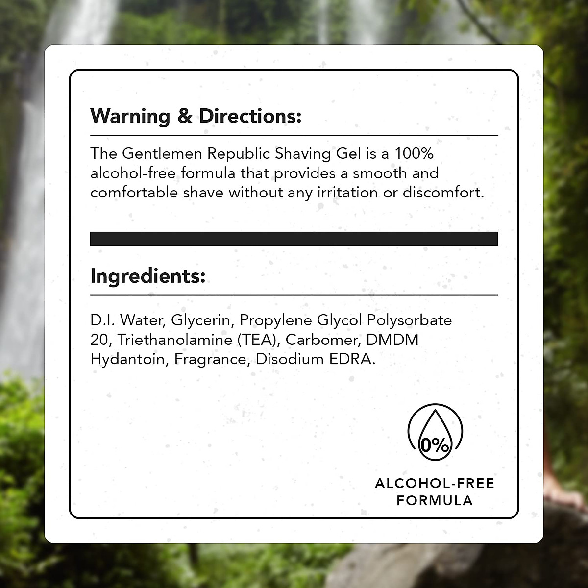 Gentlemen Republic 16oz Shaving Gel - 100% Alcohol-Free, Lather and Dye-Free Formula with Maximum Glide for Comfort, Made in the USA