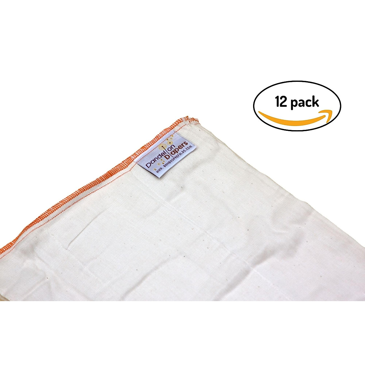 Dandelion Diapers Prefold Cloth Diapers Made from Viscose Bamboo and Cotton Blend Versatile Baby Diaper, 12 Count - Size 1 Newborn