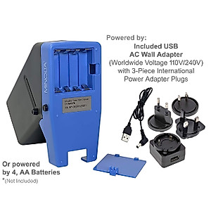 MINOLTA 35mm Desk Top Portable LED Slide and Negative Viewer Luminated 3X Magnify – for 2"x2" Slides & Positive Negatives - Worldwide AC Adapter & Plugs, Battery Operation & Cloth