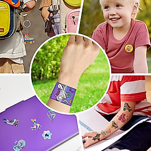 Roller Skate Party Favors 98PCS Slap Bracelets, Stickers, Key Chains, Pin Badges and Temporary Tattoos for Kids Boys Girls Throwback 80s 90s Roller Skating Hip Hop Birthday Party Supplies Decorations