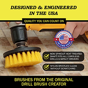 Drill Brush Attachment - Bathroom Surfaces Tub, Shower, Tile and Grout All Purpose Power Scrubber Cleaning Kit –Grout Drill Brush Set – Drill Brushes by Drill Brush Power Scrubber by Useful Products