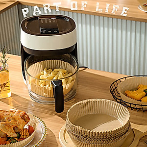 120pcs Air Fryer Disposable Paper Liners,6.3inch FDA Certificate Air Fryer paper ,Oil-proof Non-stick Air Fryer Parchment Paper Liners Round,Baking Cooking Unbleached Paper Liner.