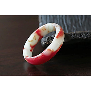Natural Gobi Chicken Blood Jade Bangle, Protection Gemstone Brings Good Luck and Fortune, Crystal Bracelet, Jewelry Accessories (Red, 64-66mm)