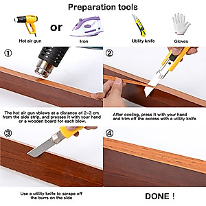 GSCIT Club Cherry Edge Banding, 3/4 inch x 25ft roll of Veneer Edge Banding - Pre-glued Flexible, Wood PVC Tape for Cabinet Repair & Furniture Restoration