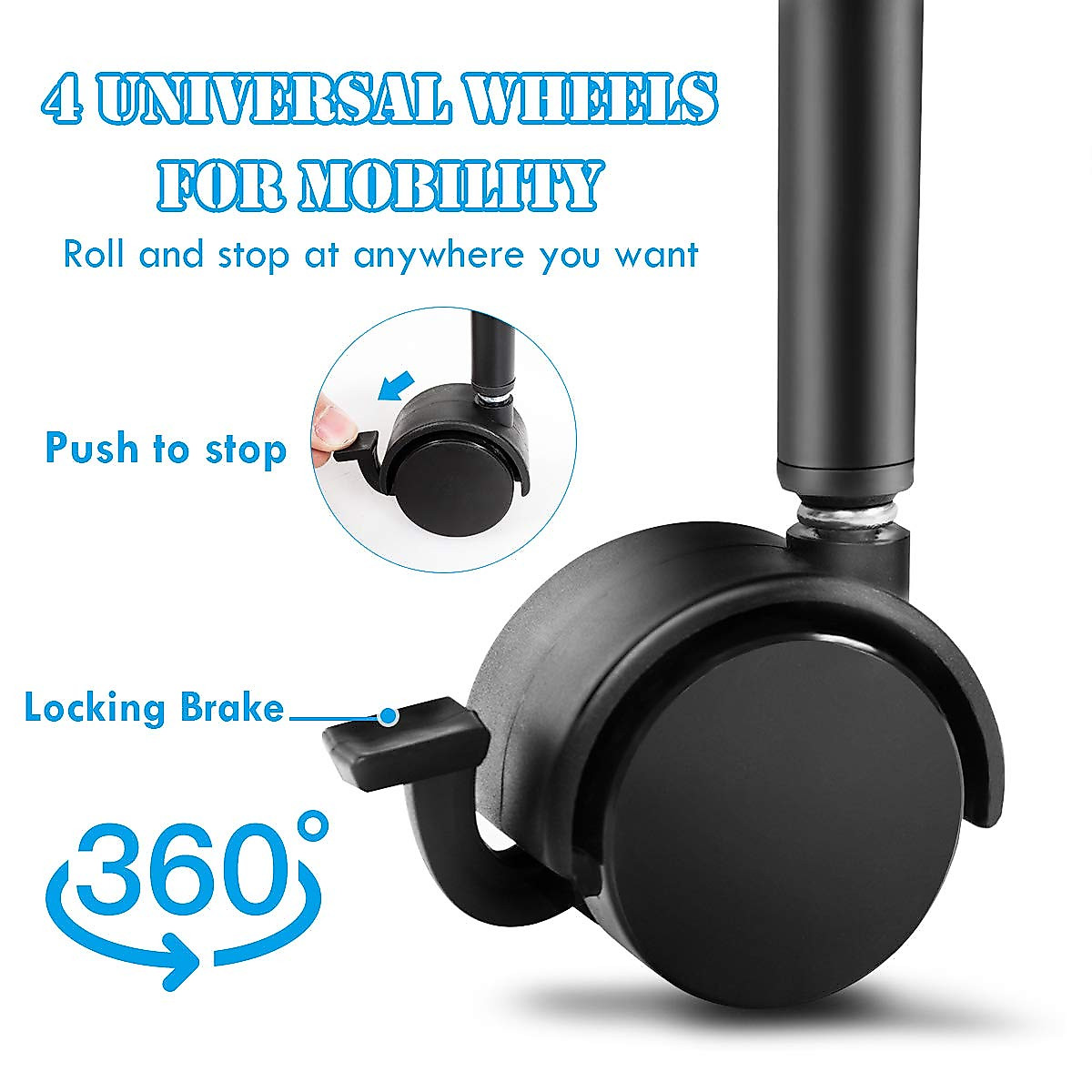 Giantex 5-Tier Storage Cart Rolling Trolley Organizer Utility Cart with Lockable Wheels, 5 Hooks, Mesh Shelves for Home Kitchen, Bathroom, Office and Bedroom (Black)