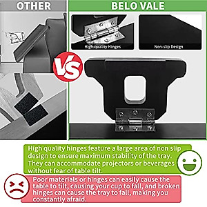 Large Size Couch Arm Tray - 15x9.8" Strong Wood Foldable Sofa Side Clip Tray with 360° Rotating Phone Holder, Armrest Tray for Eat, Drink, Cup, Snack, Remote Control, No Installation Required