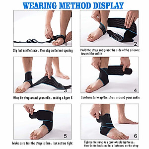 Ankle Support Brace - Breathable Adjustable Compression Ankle Sports Wrap. For Men & Women - Stabilize Ligaments - Eases Swelling and Sprained Ankle (Blue Single)