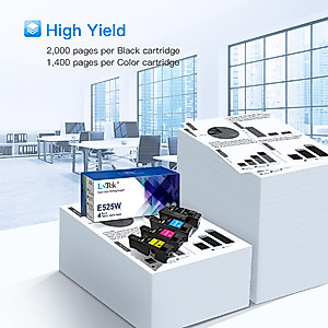 LxTek Compatible Toner Cartridge Replacement for Dell E525W E525 to use with E525W Color Laser Printer, 4 Pack (593-BBJX 593-BBJU 593-BBJV 593-BBJW)