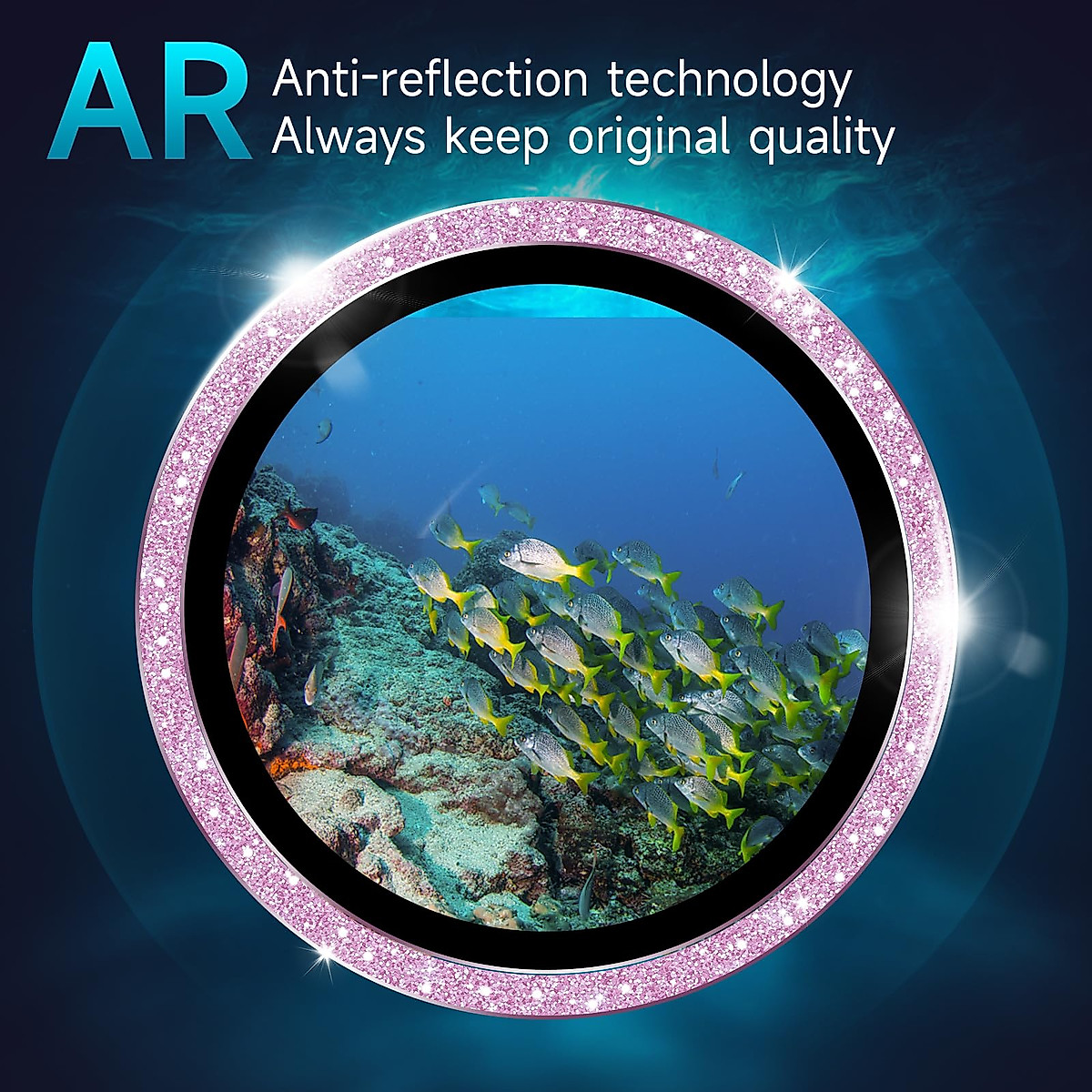 YWXTW for Samsung Galaxy Z Flip 5 Camera Lens Protector, Individual Anti Scratch Metal Ring Tempered Glass Bling Glitter Camera Screen Protector for Galaxy Z Flip 5 Accessories, Glitter Lavender