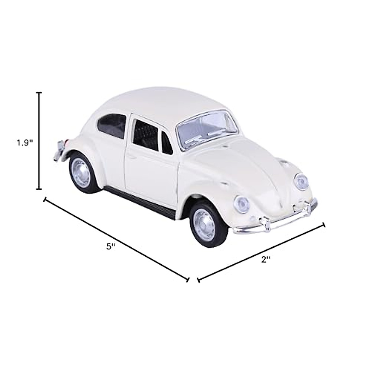 Berry President 1967 Classic Beetle Bug Vintage 1/32 Scale Diecast Metal Pull Back Car Model Toy for Gift/Kids (Beige)