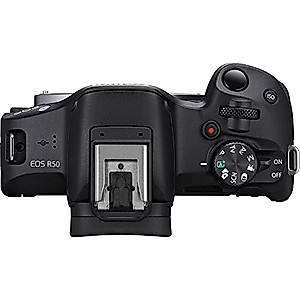 Canon EOS R50 Mirrorless Camera (Black) (5811C002) + 64GB Memory Card + Bag + Charger + LPE17 Battery + Card Reader + Memory Wallet + Cleaning Kit (Renewed)