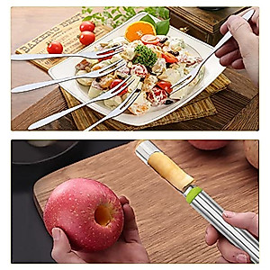 17 Pack Melon Baller Scoop Set - 4 in 1 Stainless Steel Fruit Tool Set Fruit Scooper Seed Remover with Fruit Vegetable Cutter Shapes Set Fruit Peeler for Fruit Slicer Dig Pulp Separator (A)