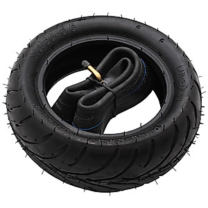 New Olym 90/65-6.5 110/50-6.5" Motorcycle Dirt Bike Front Rear Tire and Inner Tube for 49cc Lucky 7 Cag MTA1 MTA2 GP-RSR X-Treme MotoTec Fit Heavy Duty Mini Dirt Bike Parts 2 Pack