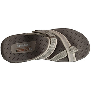 Skechers Women's Reggae-Rasta Flip-slop Sandals Flop, Light Tan, 11 M US