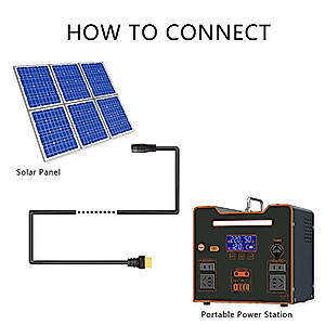 GINTOOYUN DC 8mm to XT60 Power Cable, 5Ft DC7909 7.9mm x 5.5mm Female to XT-60 Male Adapter Cord for for Solar Panels Portable Power Station 14AWG 1.5m