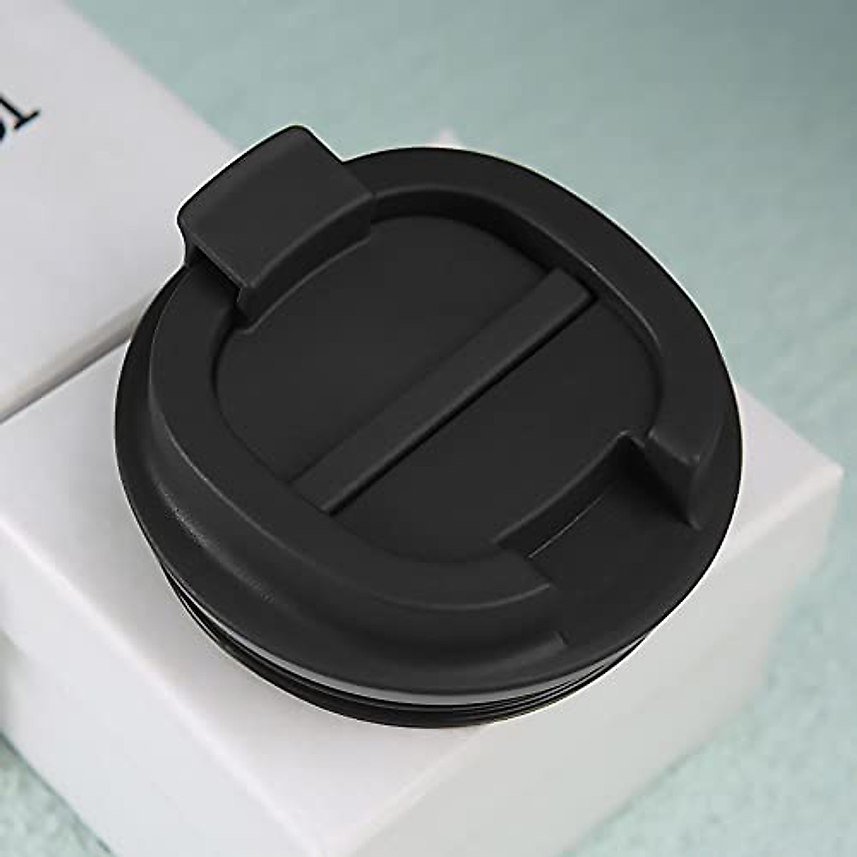 380ml/13 oz Travel Mug Tumbler Coffee Cup Vacuum Insulation with Lid Leakproof Stainless Steel Non-Slip Protective Cover Reusable for Hot&Cold Coffee Water Tea Drinks (13 oz, Black)