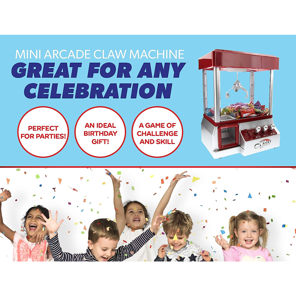 Etna Electronic Arcade Claw Machine - Toy Grabber Machine with Flashing LED Lights and Sound