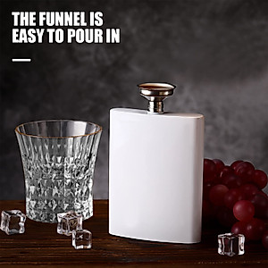 Remerry 4 Pcs Sublimation Flasks Blank 8 oz Hip Flasks for Liquor with Metal Cap and Leakproof Funnel Stainless Steel Flasks for Men DIY Craft Groomsmen Gifts Flask Containers for Christmas Wedding