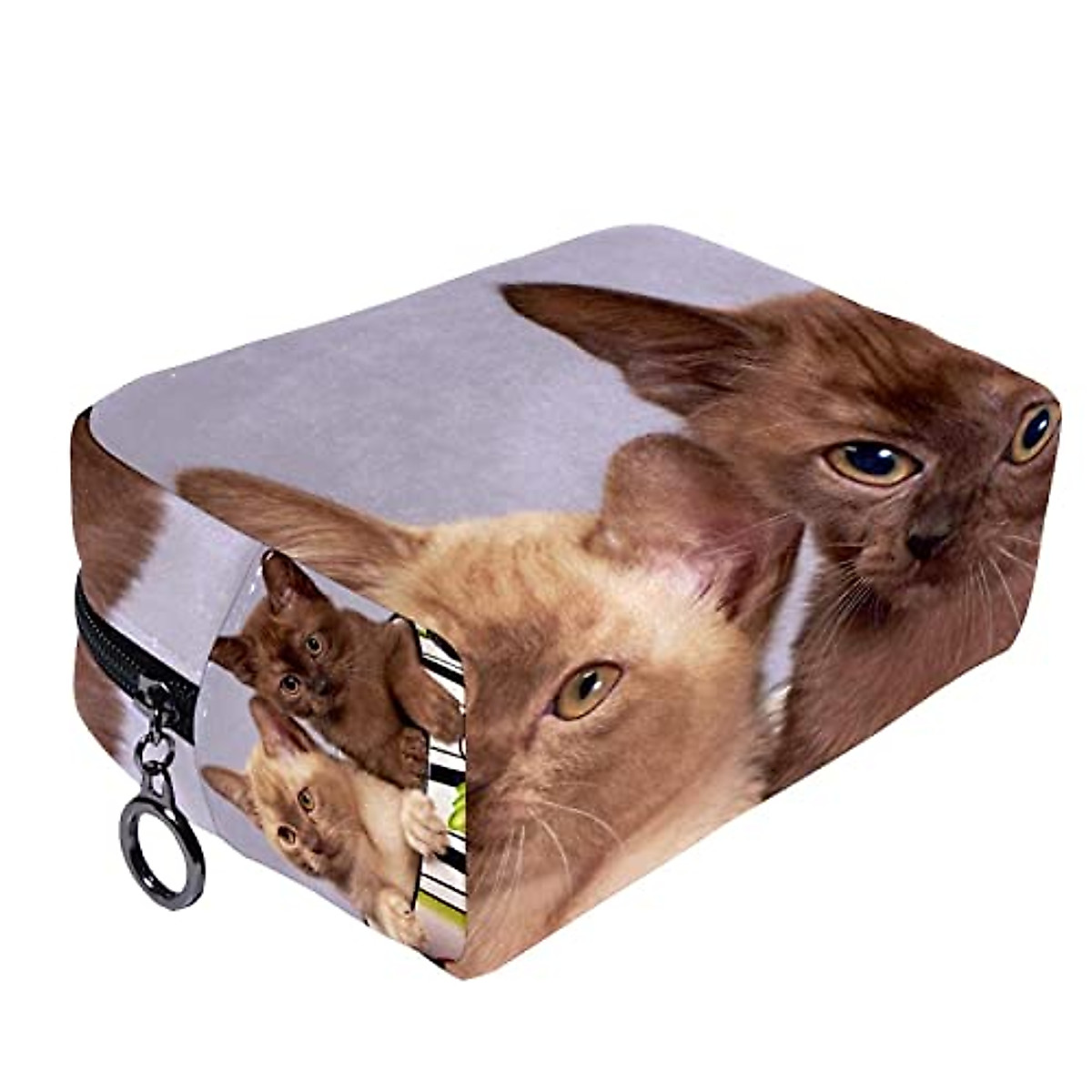 TBOUOBT Cosmetic Travel Bags, Makeup Case, Makeup Bag for Toiletries, Couple Cats Animals