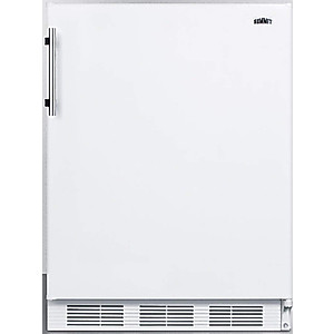 Summit Appliance FF61W Freestanding Residential Counter Height 24" Wide All-Refrigerator with Automatic Defrost Operation, Adjustable Glass Shelves, Adjustable Thermostat and White Exterior