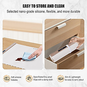 Electric Warming Tray Portable Silicone Food Warmer Heater Mat，Keep Plates Warm for Buffets Party,Travel Roll Up Fast Heating Pad,Large Surface Area Foldable Adjustable Temperature Control (L)