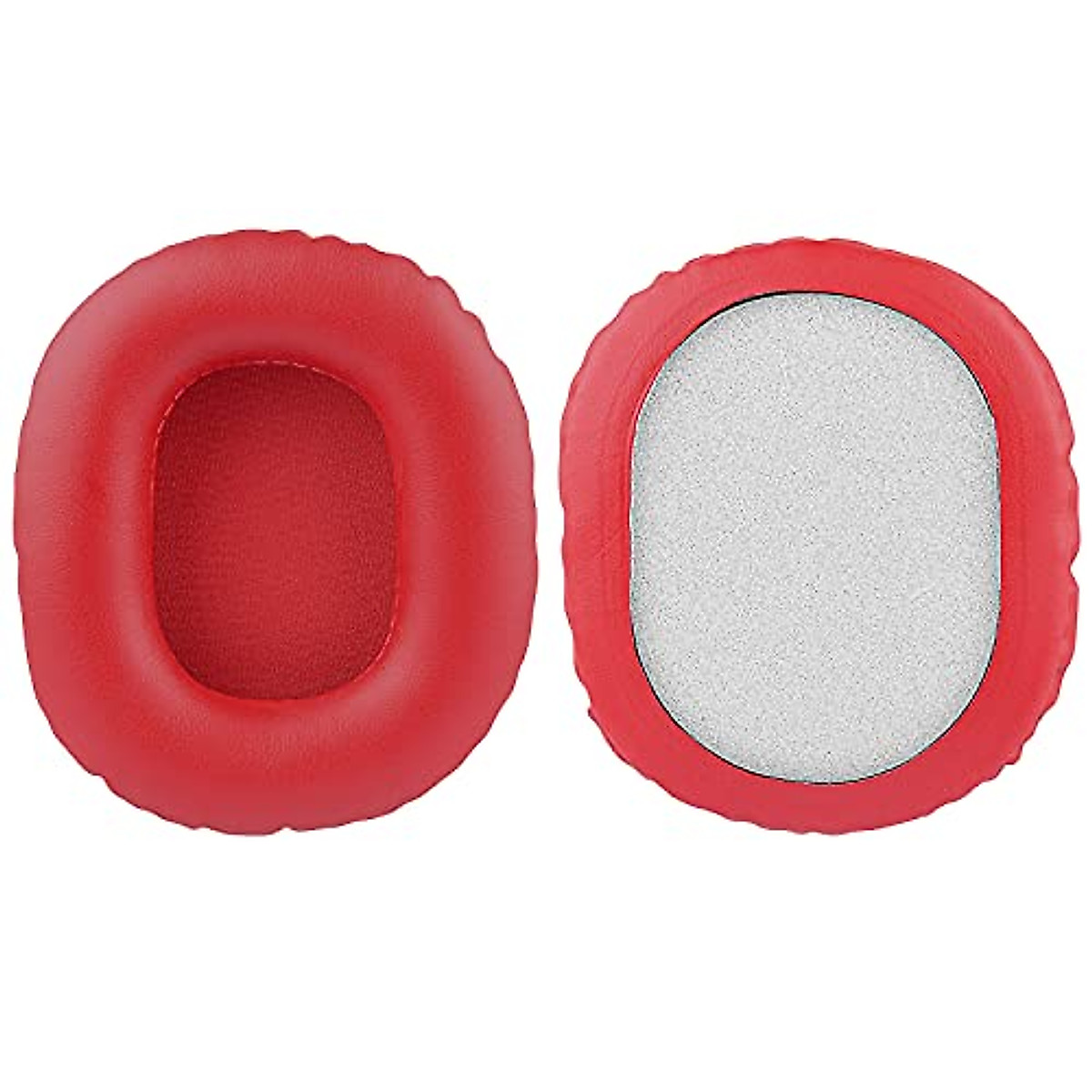 Geekria QuickFit Protein Leather Replacement Ear Pads for Edifier W800BT (FCC ID:Z9G-EDF41), K815, W808BT Headphones Earpads, Headset Ear Cushion Repair Parts (Red)