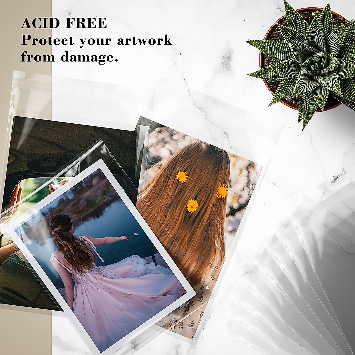 Golden State Art, Pack of 100 11 1/4 x 14 1/8 Clear Bags for 11x14 Mat Matting