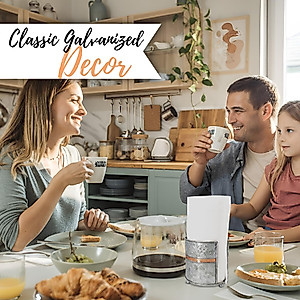 Autumn Alley Farmhouse Galvanized Kitchen Paper Towel Holder – Vintage Style Weighted Countertop Design – Rustic Warm Copper Accent with Galvanized Metal for Industrial Flair