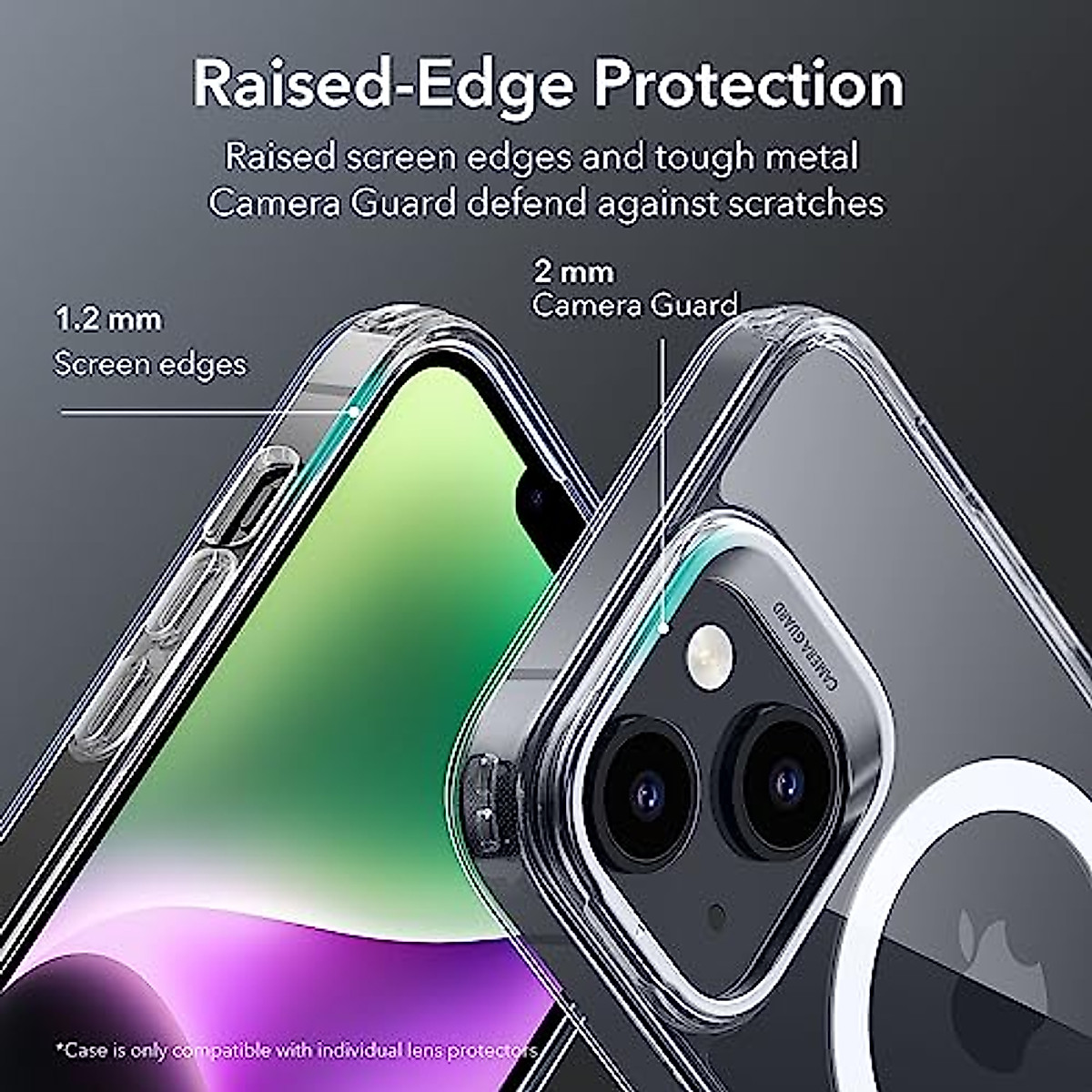 ESR for iPhone 13 Case/iPhone 14 Case, Compatible with MagSafe, Built-in Camera Ring Stand, Military-Grade Protection, Magnetic Phone Case for iPhone 13/14, Classic Kickstand Case (HaloLock), Clear