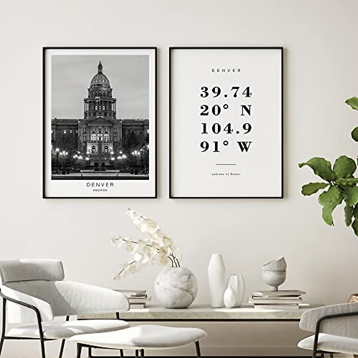 Dear Mapper Denver United States View Abstract Road Modern Map Art Minimalist Painting Black and White Canvas Line Art Print Poster Art Print Poster Home Decor (Set of 3 Unframed) (16x24inch)