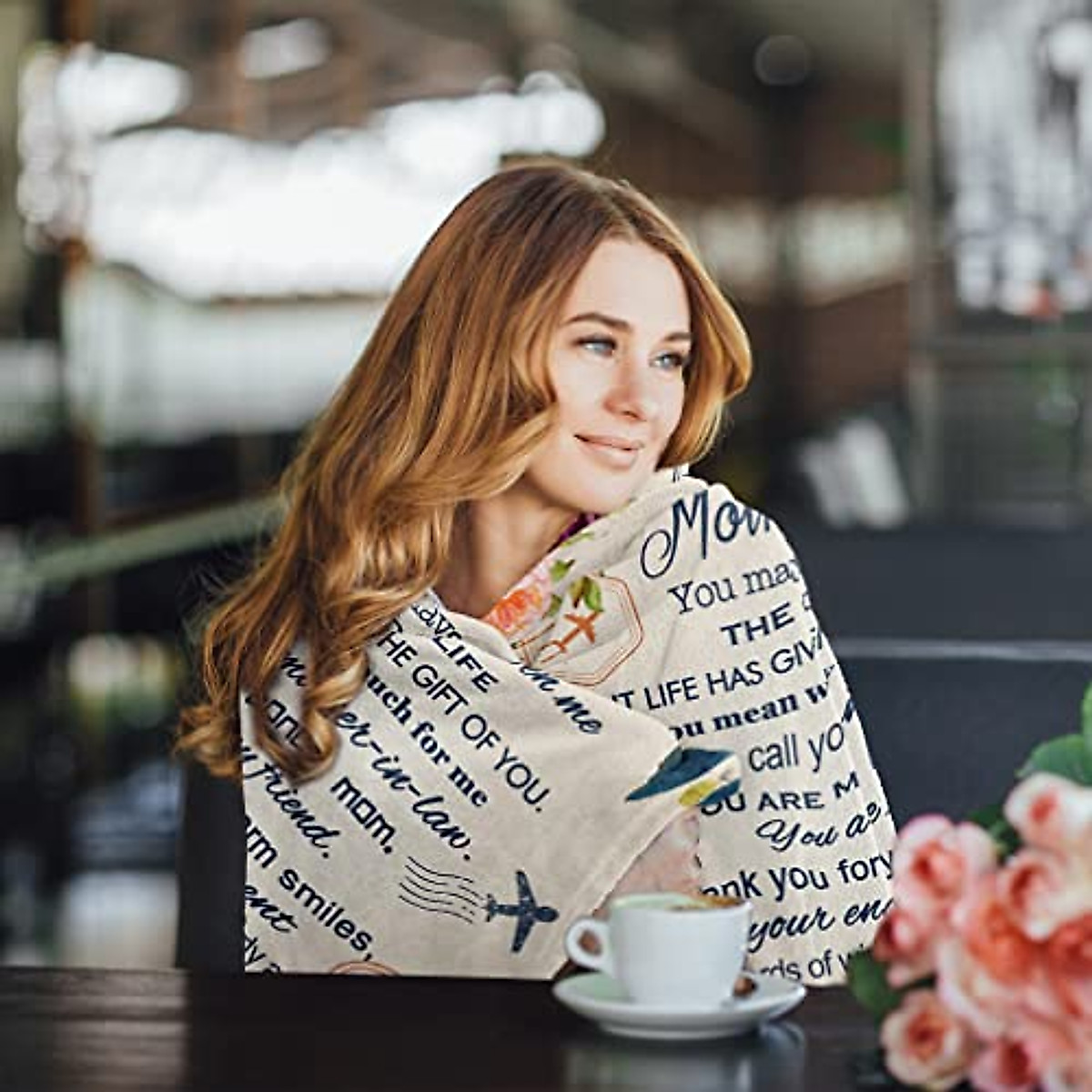 Gifts for Mother in Law Blanket from Daughter in Law - Birthday Gifts for Mother in Law - Mother in Law Gift for Christmas Mother’s Day, Flannel Fleece Soft Warm Cozy Blankets for Bed Sofa 60”x50”