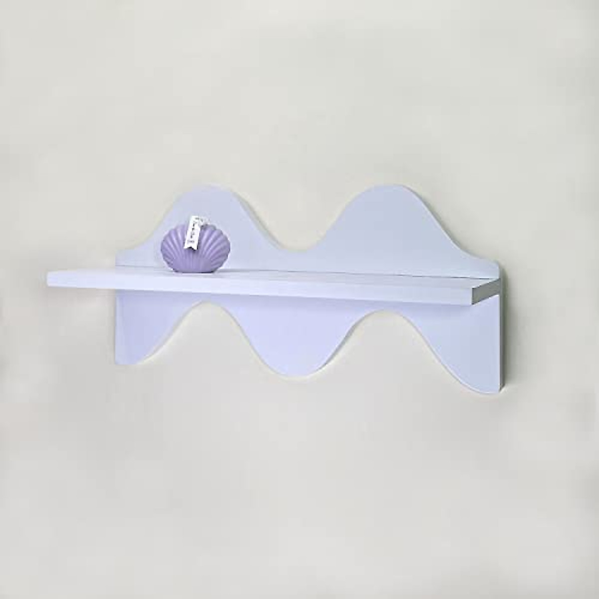 Small Floating Shelves for Wall Decor - Cute Wavy White Shelf