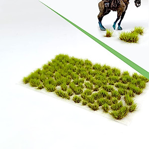 190 Pcs Static Grass Model Grass Tufts Railway Artificial Grass Miniature Grass Tuft Terrain Kit for DIY Model Railway Fairy Garden Diorama Scenery (Set B)