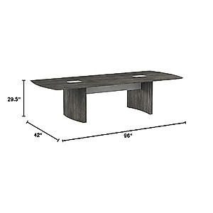 Safco Products Medina Modern Office Conference Meeting Room Table, 8', Gray Steel