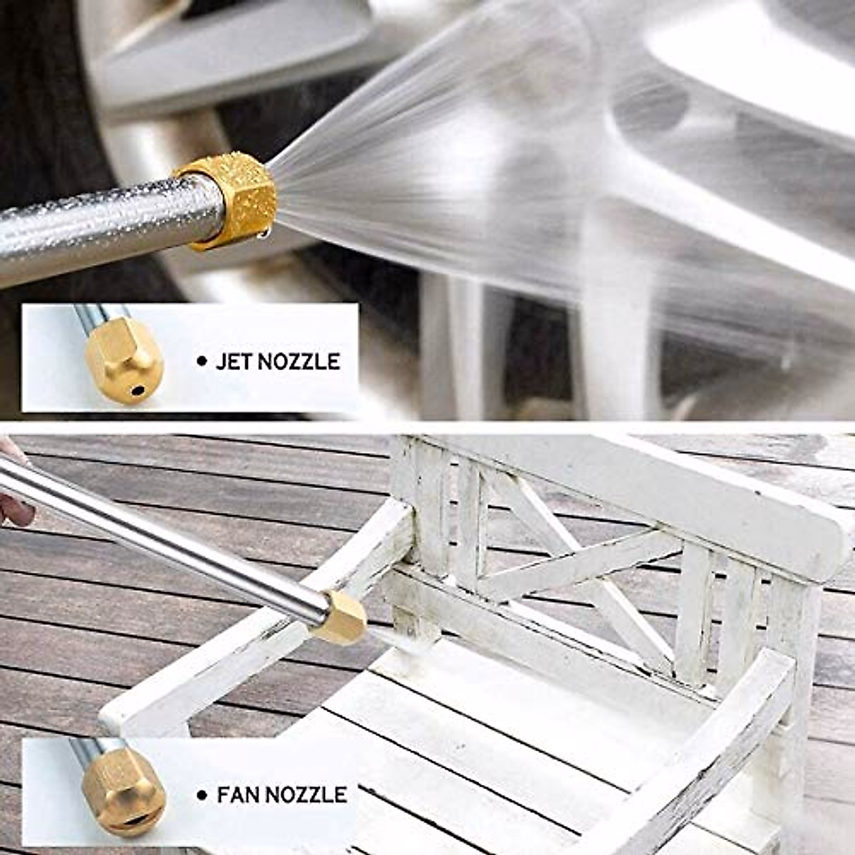 High Pressure Power Washer wand, Hydro Jet Water Hose Nozzle,Watering Sprayer Cleaning Tool, Wand Lance for Gutter Patio Car Pet Window Glass Blue