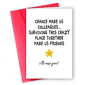 ICOOLYI Funny&Cute Cards for Boss,Colleague,Perfect for Goodbyes&Farewells,Coworker Leaving Card,Miss You Cards,Thank You Cards,Funny New Job Card