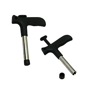 2 Pcs Coconut Opening Tool,Stainless Steel Punch Tap Knife Opener for Fresh Coconut Water,Easy & Convenient Straw Hole Maker Black