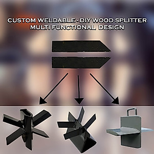 SIMOND STORE Manual Log Splitter Wedge, 5 Inch L X 5 Inch W X 3/4 Inch Thick, Heavy Duty Wood Splitter for Wood Stove Fireplace Fire Pit Kindling Fire Starter Logs - 2 Piece