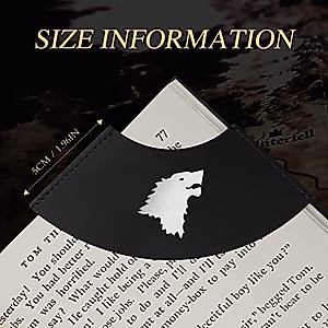 PalProt Gama of Thrones Bookmark, Bookmarks with Imprint of Stark Wolf & Targaryen Dragon Bookmark, Corner Book Marker | Made of Leather & Handcrafted, Gift for Gama of Thrones Fan, Book Lovers(3PCS)