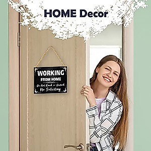 Working from Home Sign - 10 x 8 ALU Dibond Do Not Disturb Door Sign - No Soliciting Signs for Home - Home Office Door Sign - Door Signs for Home