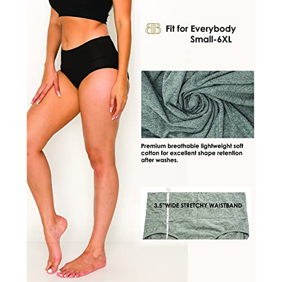 Cotton Underwear for Women Breathable, Soft, Stretchy Briefs Panties Regular & Plus Size Multipack (Small) Basic