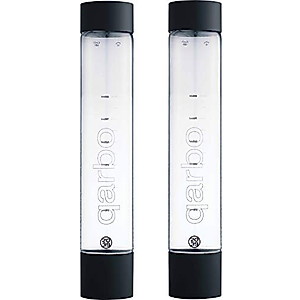 Twenty39 qarbo sparkling water maker with 4 bottles, and 3 aircharge caps (Black)