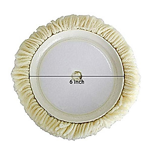 Polishing Pad Buffing Pads Kit 2PCS 6inch 100% Natural Wool Hook & Loop Grip Buffing Pad for Compound Cutting & Polishing for Car Polishing Motorcycle Washing Machine Refrigerator Furniture etc