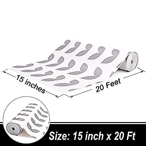 Shelf Liner, Cabinet Liner, 15 Inch x 20 FT, Plastic Shelf Liners for Kitchen Cabinets, Non Adhesive Kitchen Drawer Cabinet Liner for Pantry/Wire Shelves/Fridge/Drawer/Dresser